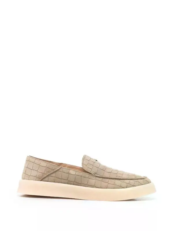 HIDE&JACK Croc-effect Logo Loafers