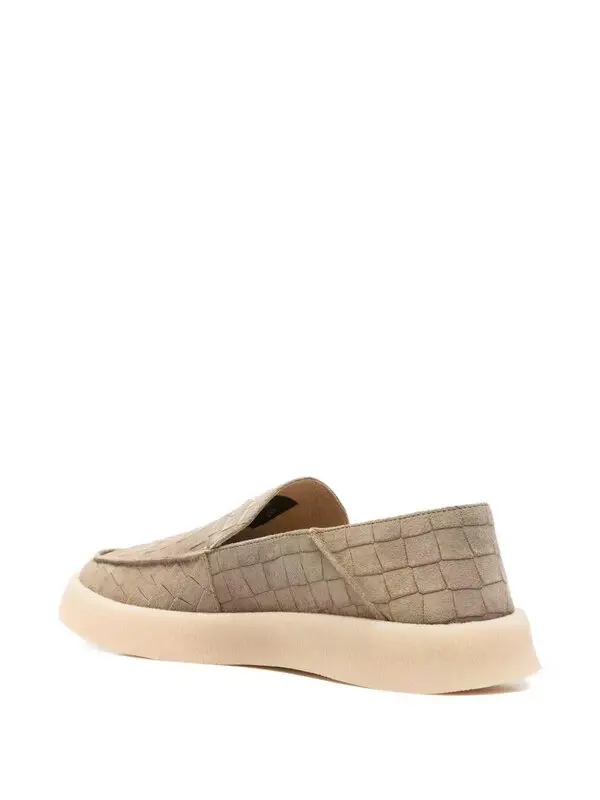 HIDE&JACK Croc-effect Logo Loafers