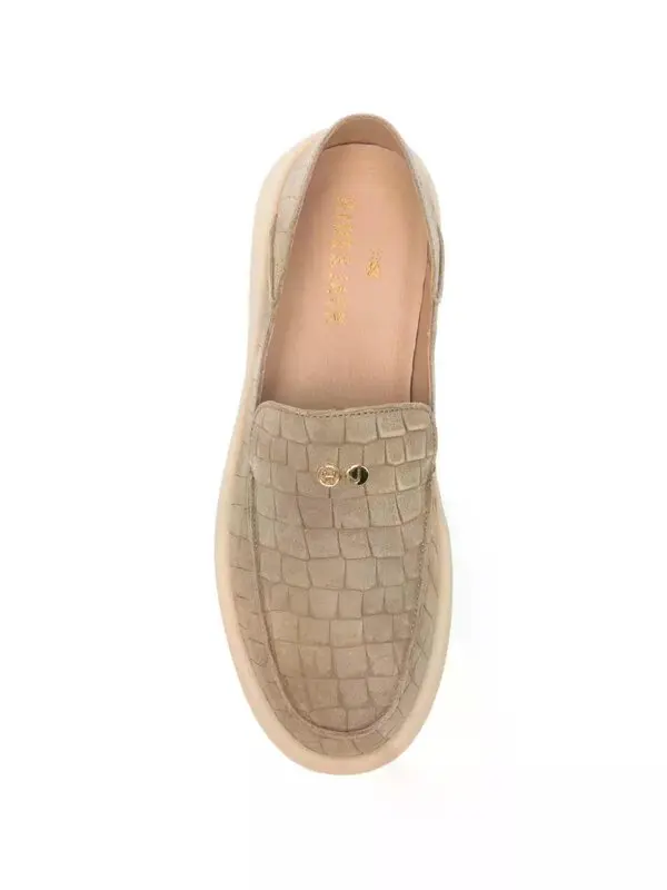 HIDE&JACK Croc-effect Logo Loafers