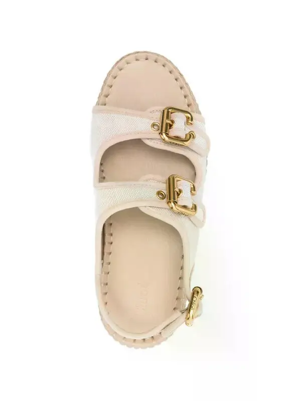 Chloé Nama Buckle Flatform Sandals - Neutrals