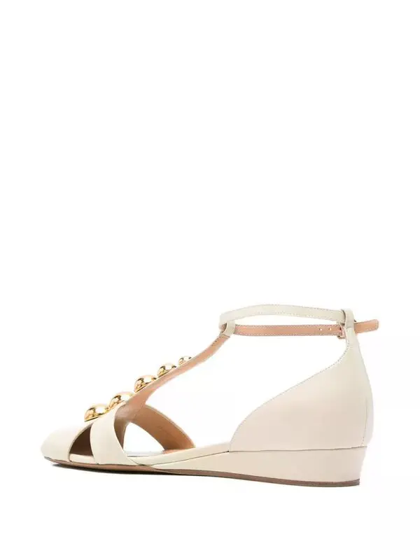 Chloé Cleia T-bar Flat Sandals - Neutrals