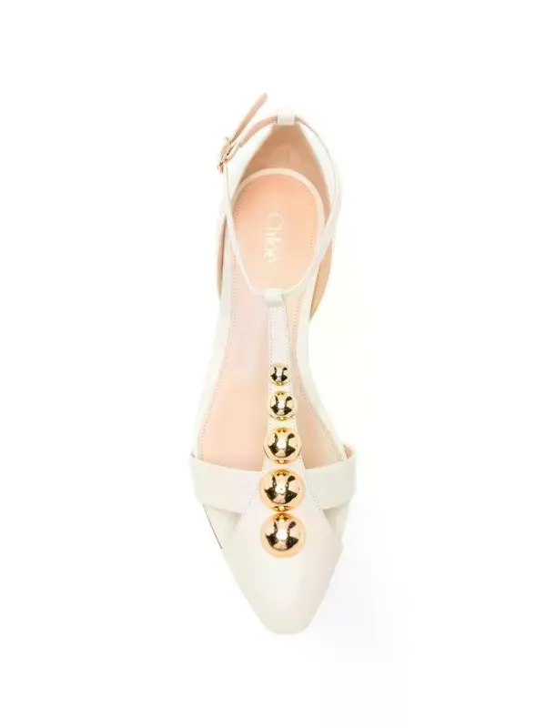 Chloé Cleia T-bar Flat Sandals - Neutrals
