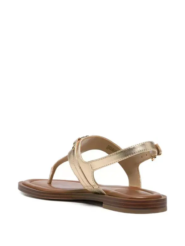 Michael Kors Mandy T-strap Flat Sandals - Gold
