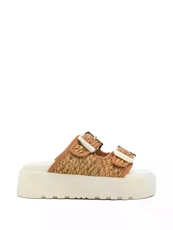 Casadei Platform Buckle Sandals - Brown