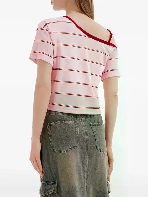 MINI CREAM Striped Cut-out Top - Pink