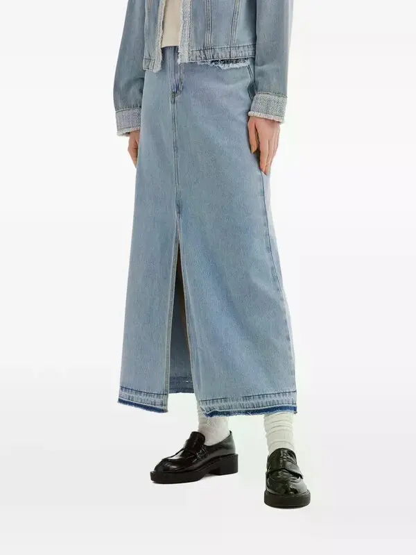 B+AB Frayed Slit Skirt