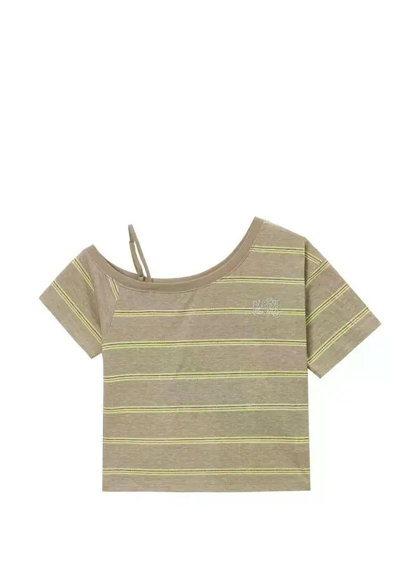 MINI CREAM Striped Single-strap Top - Neutrals