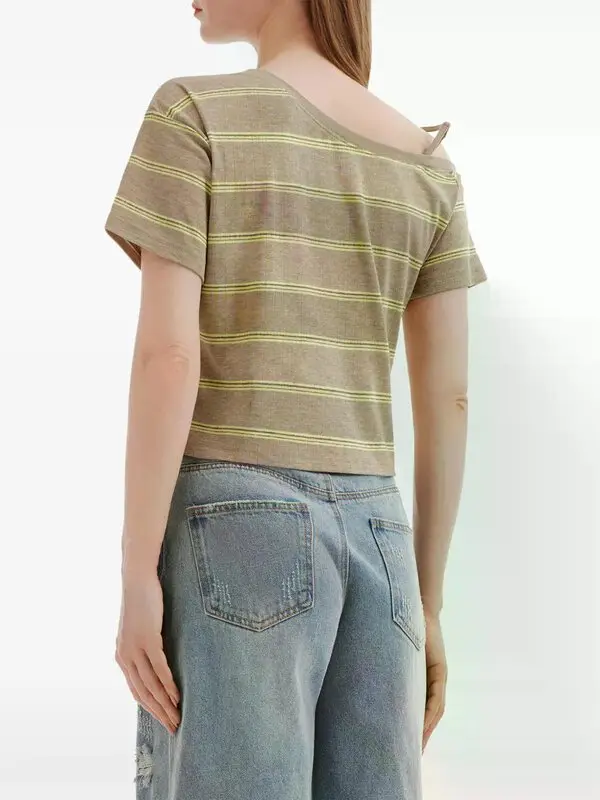 MINI CREAM Striped Single-strap Top - Neutrals