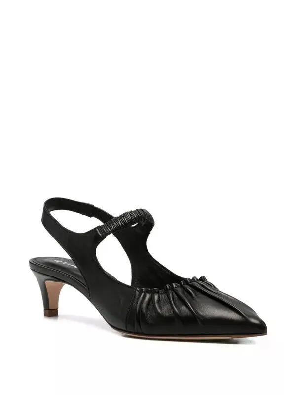 LORENA PAGGI Ruched Slingback Pumps - Black