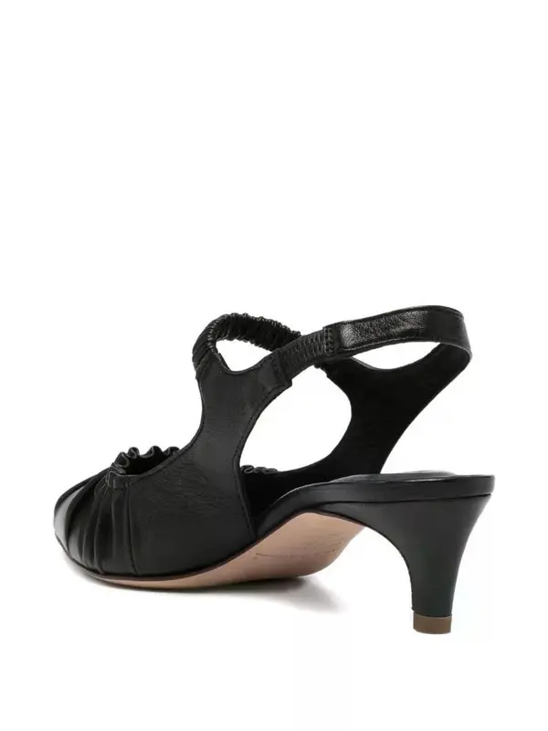 LORENA PAGGI Ruched Slingback Pumps - Black