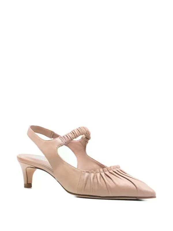 LORENA PAGGI Gathered Slingback Pumps - Neutrals