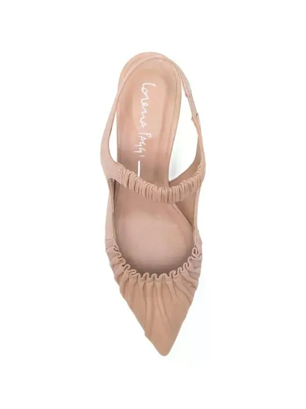 LORENA PAGGI Gathered Slingback Pumps - Neutrals