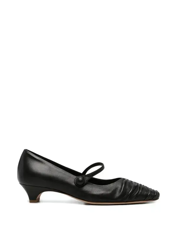 LORENA PAGGI Ruched Leather Pumps