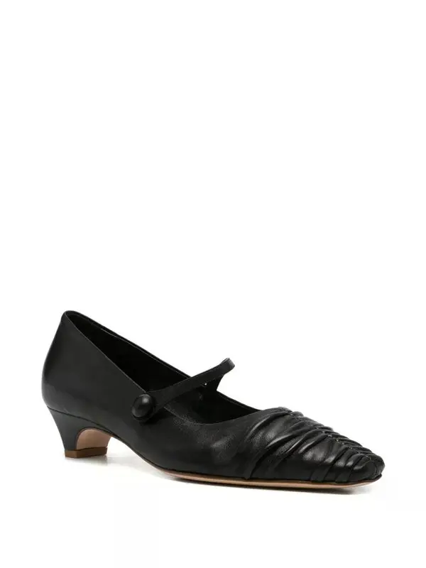 LORENA PAGGI Ruched Leather Pumps