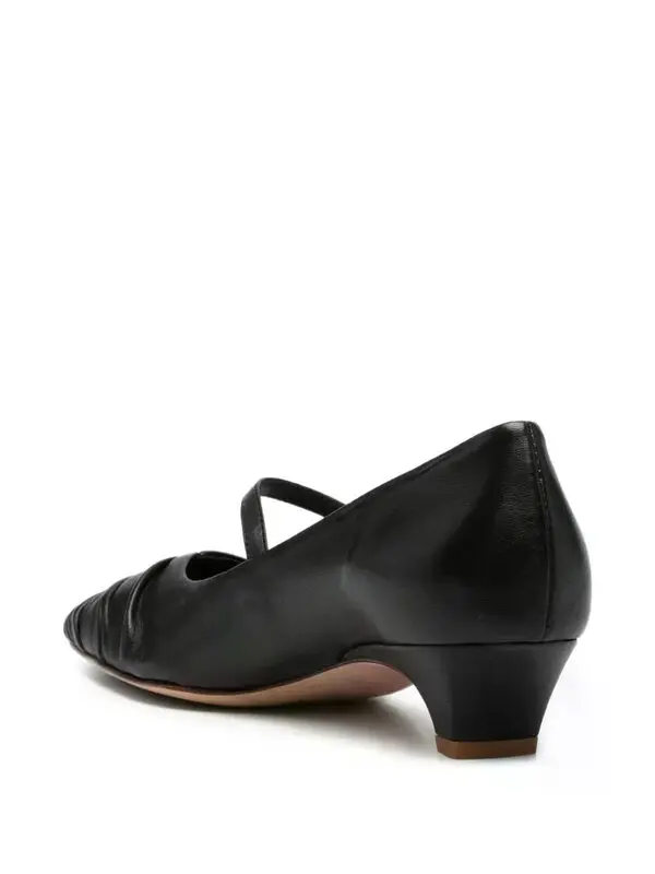 LORENA PAGGI Ruched Leather Pumps