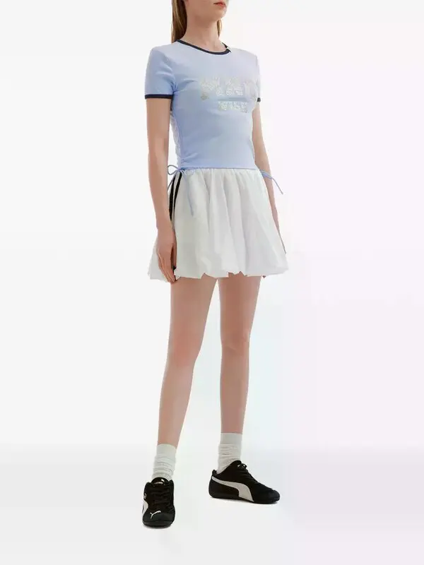 MINI CREAM T-shirt With Drawstring Hem