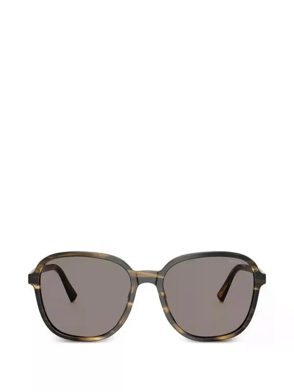 Miu Miu Oversized Round Frame Sunglasses - Brown