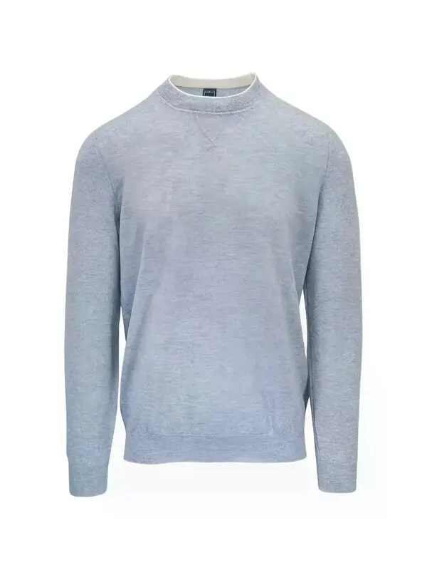 Fedeli Crew-neck Long Sleeve Sweater - Blue