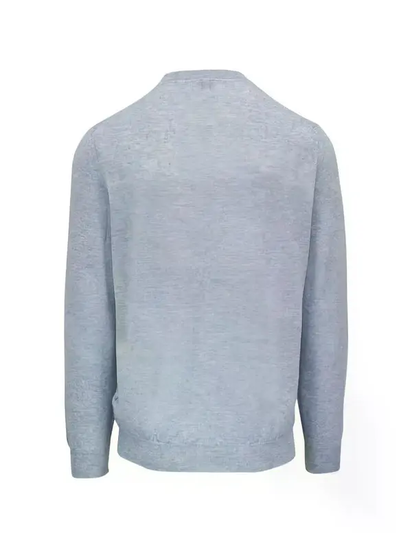 Fedeli Crew-neck Long Sleeve Sweater - Blue