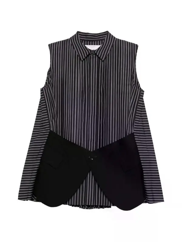 Sacai Striped Sleeveless Shirt
