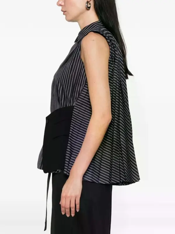 Sacai Striped Sleeveless Shirt