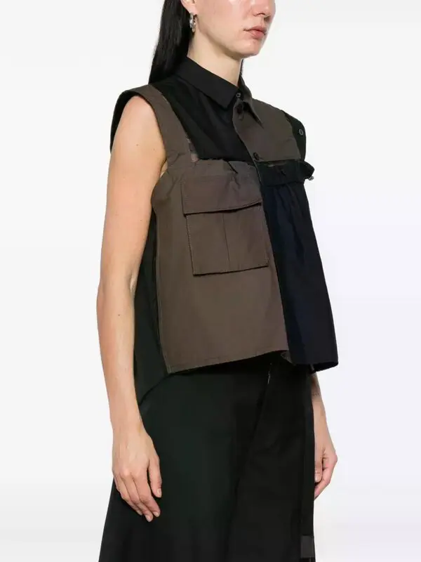 Sacai Sleeveless Shirt With Pocket