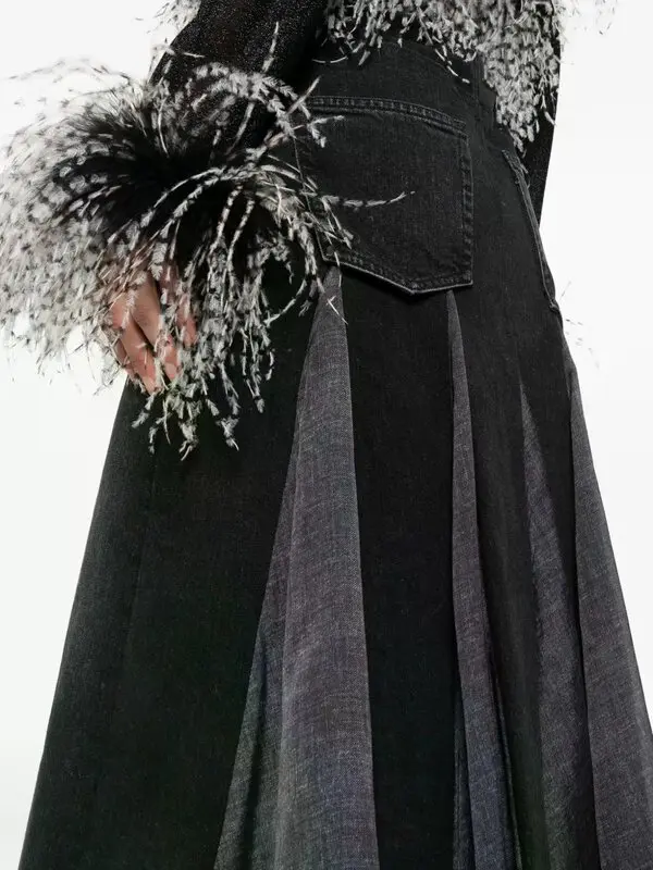 Sacai Belted Split Midi Skirt