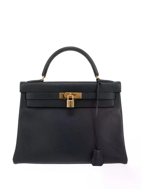 Hermès 1997 Gilt Leather Handbag - Blue