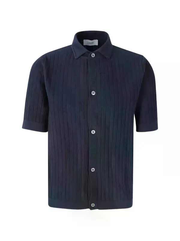 LARDINI Buttoned Ribbed Shirt - Blue
