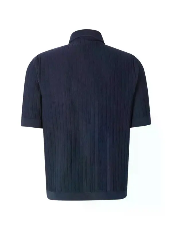 LARDINI Buttoned Ribbed Shirt - Blue