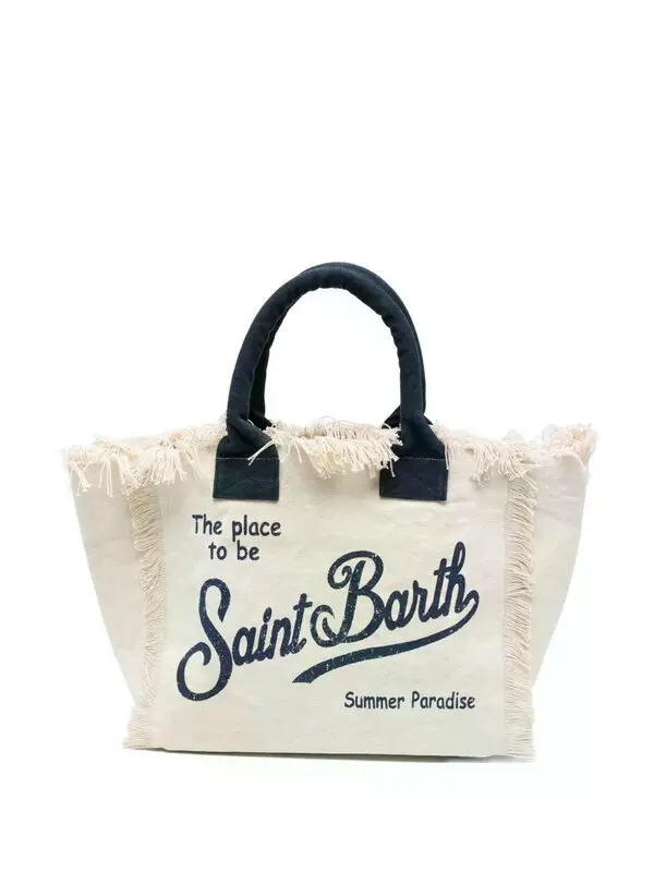 MC2 SAINT BARTH Vanity Fringed-trim Tote Bag - Neutrals
