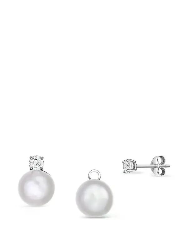 OBSIDIAN Pearl Embellishment Earrings - Silver