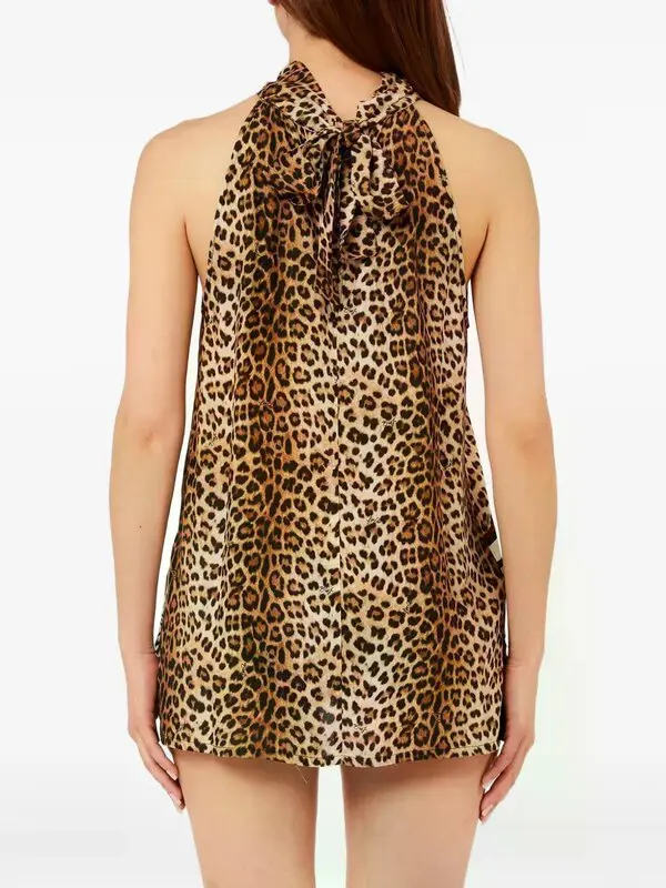 Liu Jo Animal Print Tie Neck Top