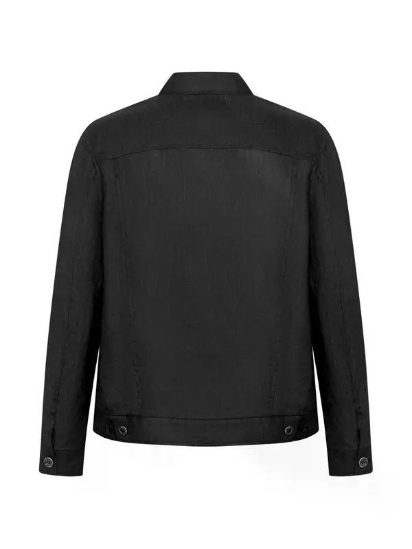 FRANZESE COLLECTION Button Flap-pocket Linen Jacket