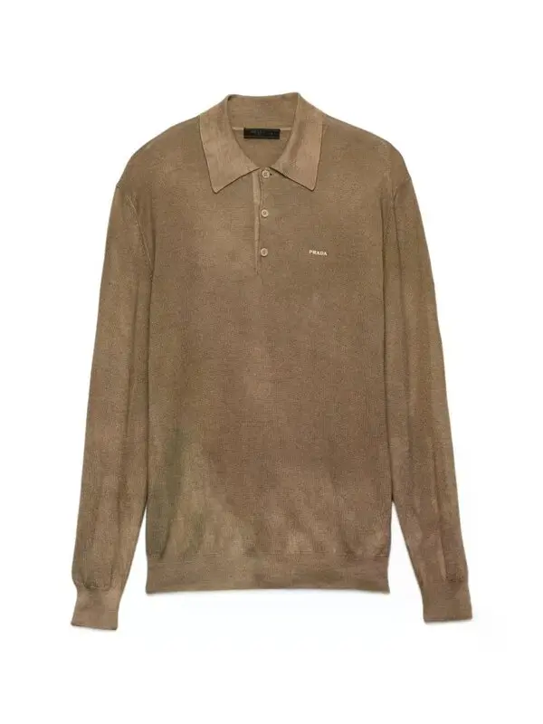 Prada Wool And Silk Polo Sweater