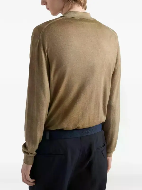 Prada Wool And Silk Polo Sweater