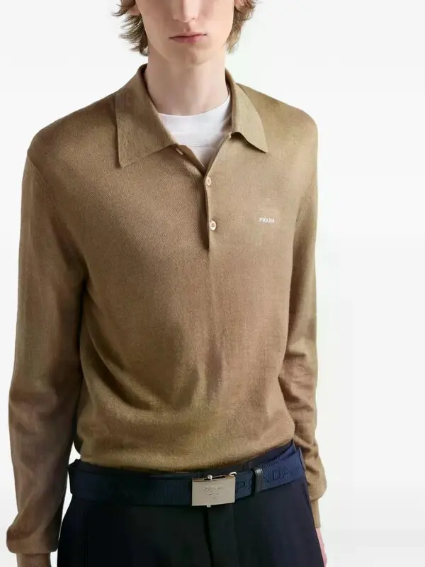 Prada Wool And Silk Polo Sweater