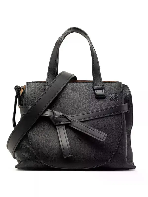 Loewe 2018 Small Leather Gate Top Handle Satchel - Black