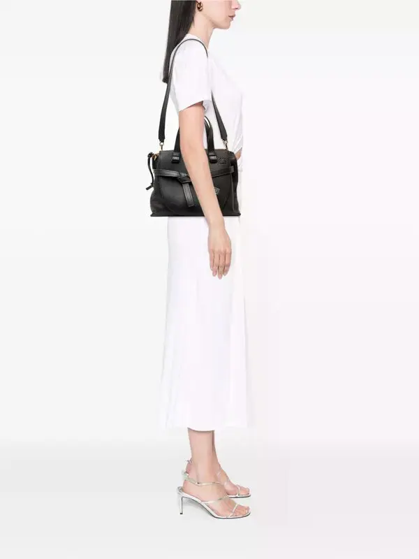 Loewe 2018 Small Leather Gate Top Handle Satchel - Black