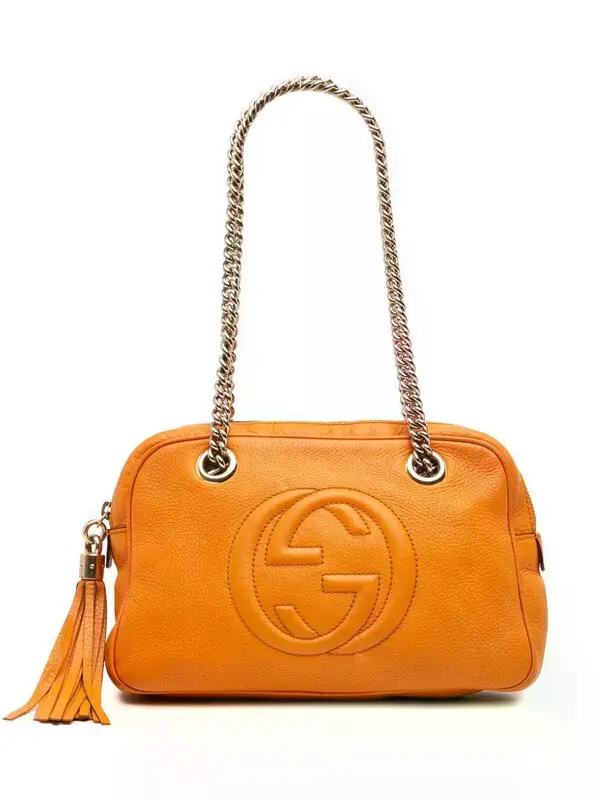 Gucci 2016-2025 Leather Soho Chain Shoulder Bag - Orange