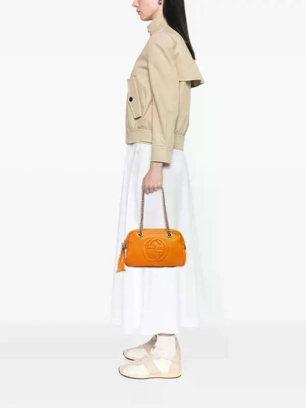 Gucci 2016-2025 Leather Soho Chain Shoulder Bag - Orange