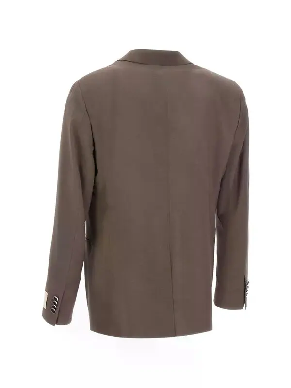 MANUEL RITZ Double-breasted Peak Lapel Blazer - Brown