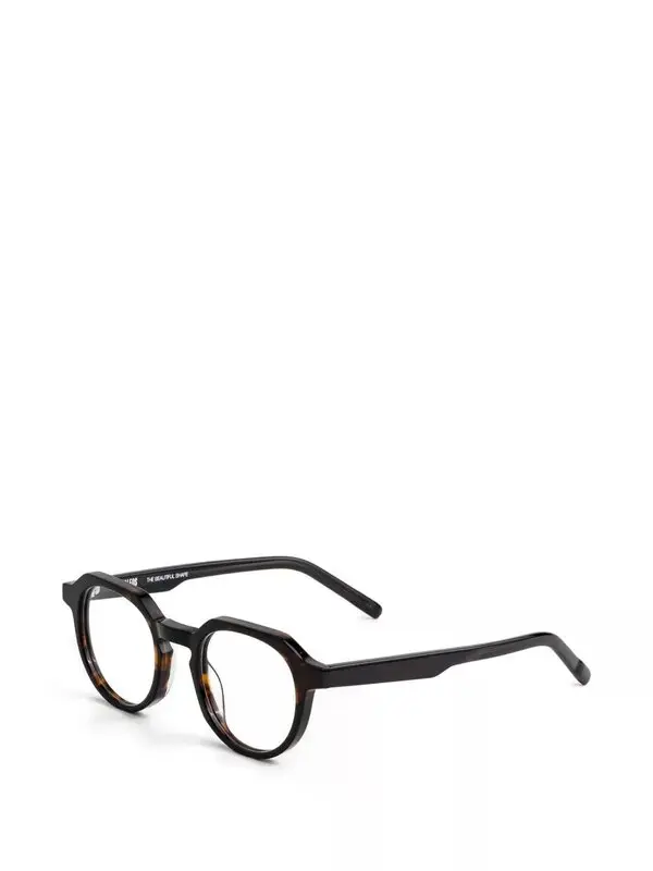 KALEOS Geometric Frame Eyeglasses - Brown