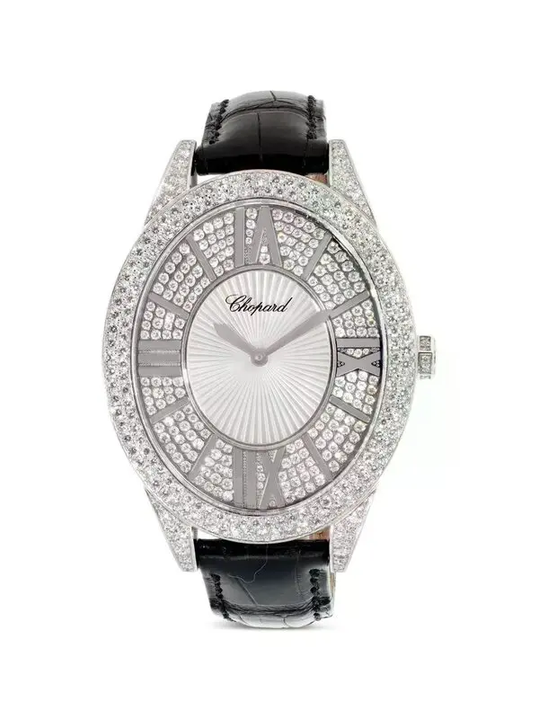 Chopard 18k White Gold 46mm Diamond Watch - Silver