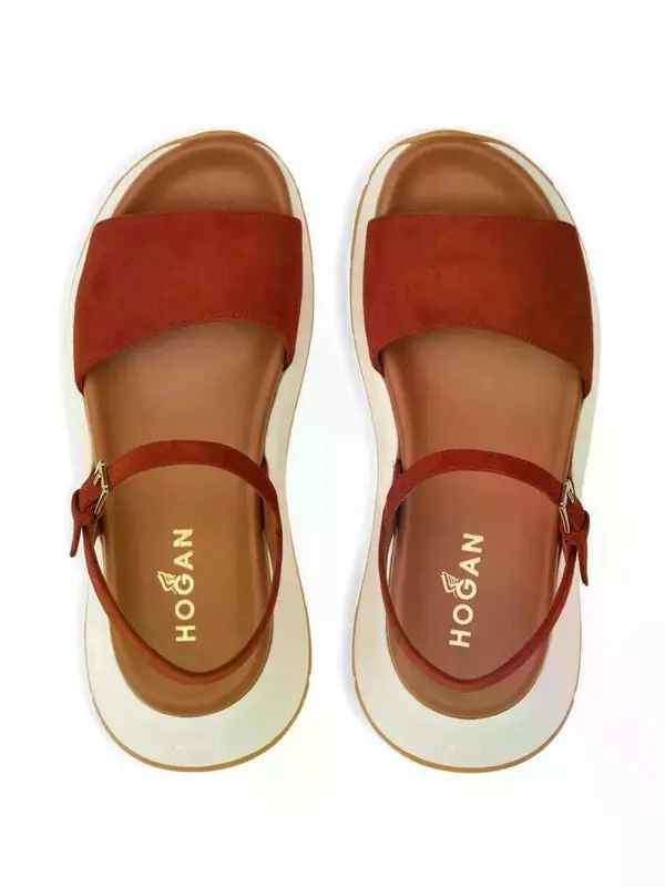 Hogan Buckle Strap Platform Sandals