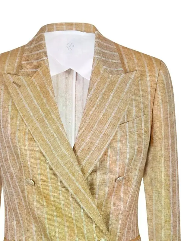 Eleventy Double-breasted Striped Blazer