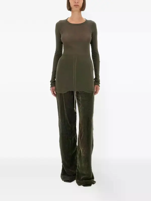 Rick Owens Velvet-texture Trousers - Green