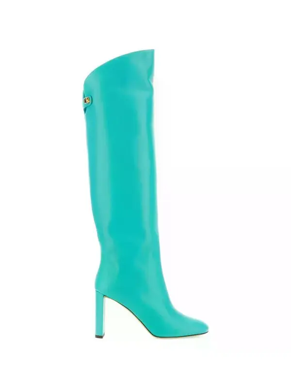 MAISON SKORPIOS Adriana Leather Boots - Blue