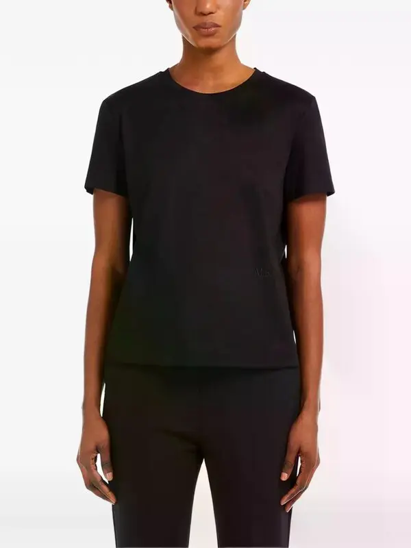 Max Mara Logo-embroidered T-shirt - Black
