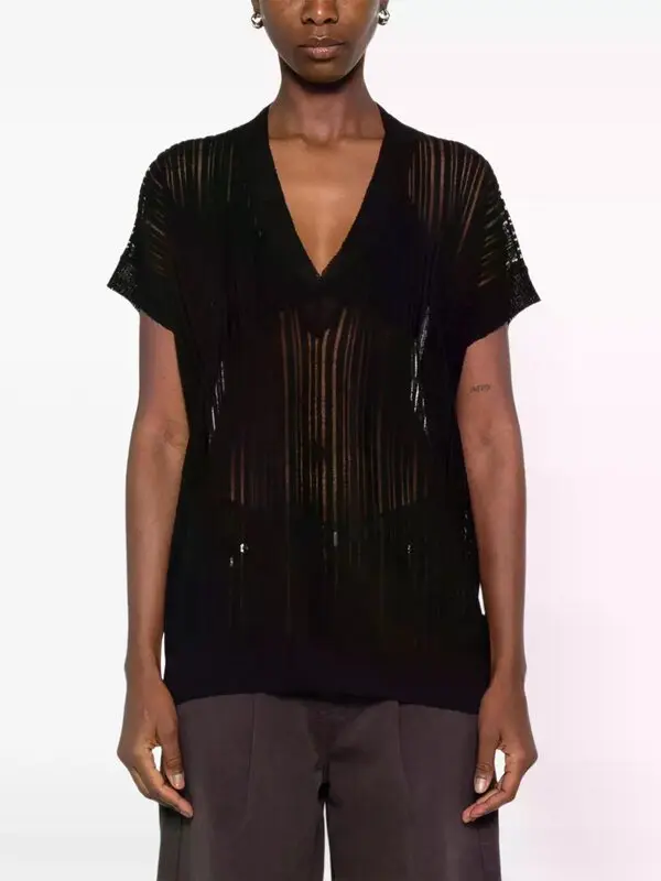 UMA WANG V-neck Textured Top